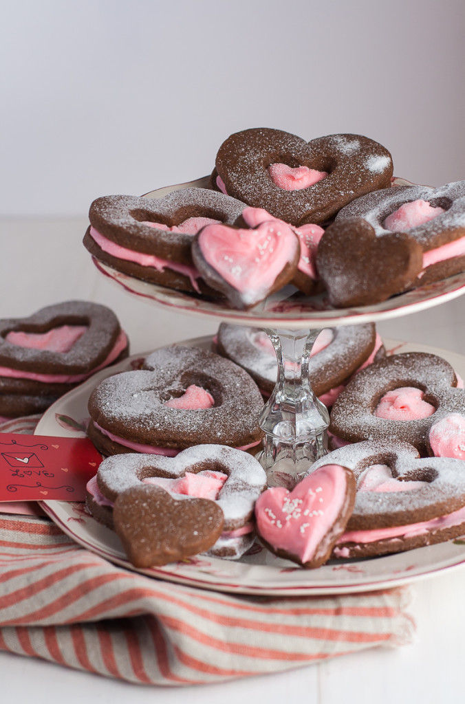 Chocolate Sugar Heart Cookies for Valentine’s Day